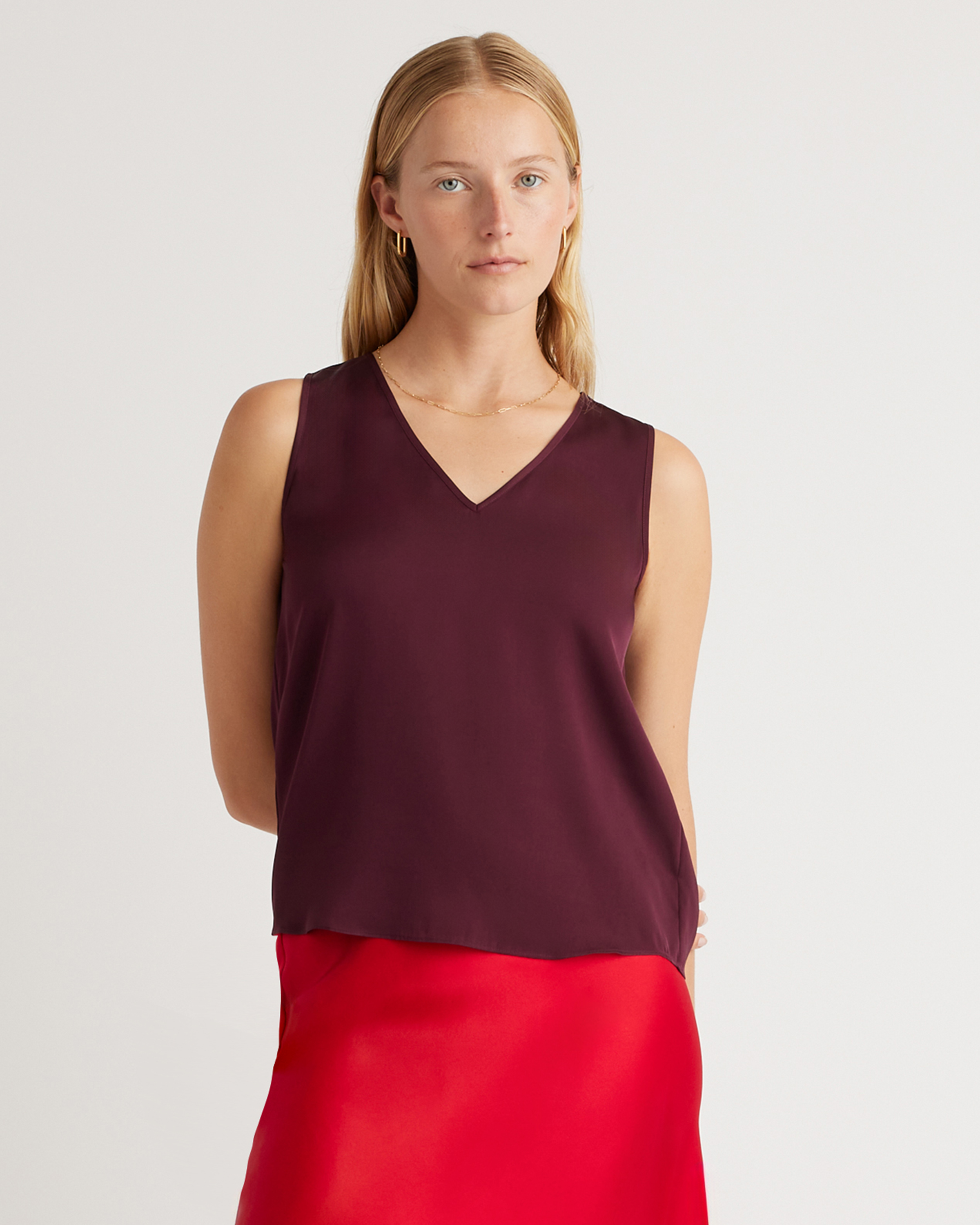 QUINCE QUINCE 100% Washable Silk Stretch Tank Top